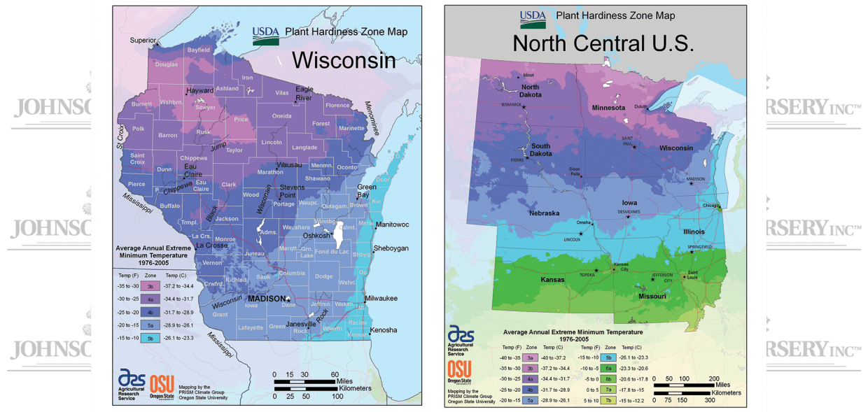 USDA Hardiness Zones | Johnson's Nursery | KB